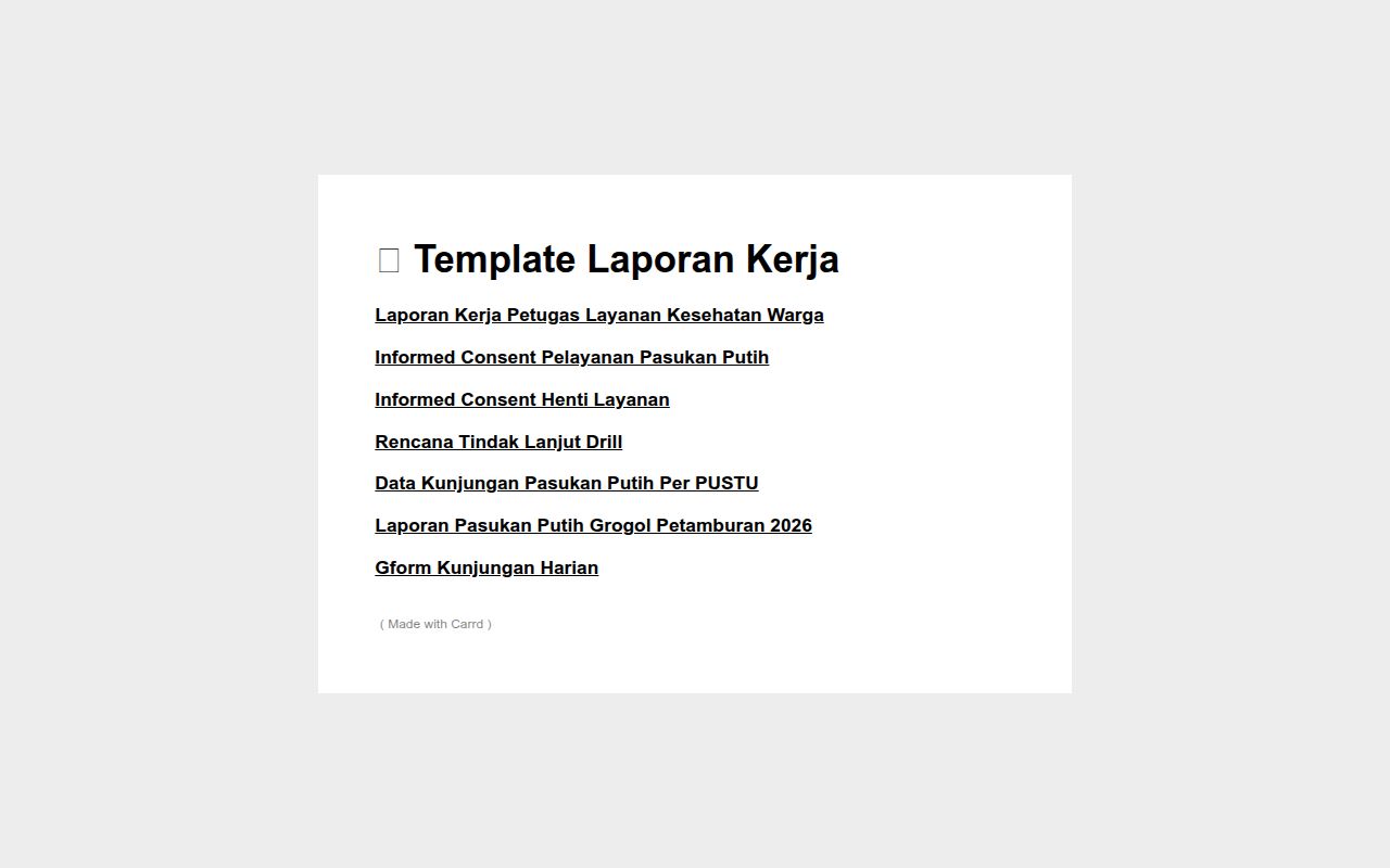 Template laporan kerja